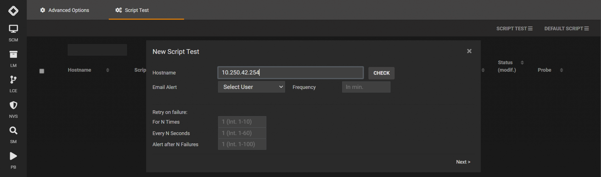Create a new test script - SGBox Next Generation SIEM & SOAR