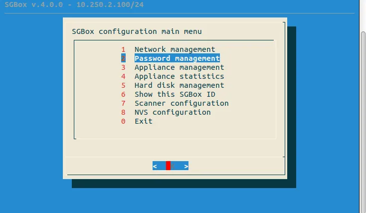 Reset Admin password - SGBox Next Generation SIEM & SOAR