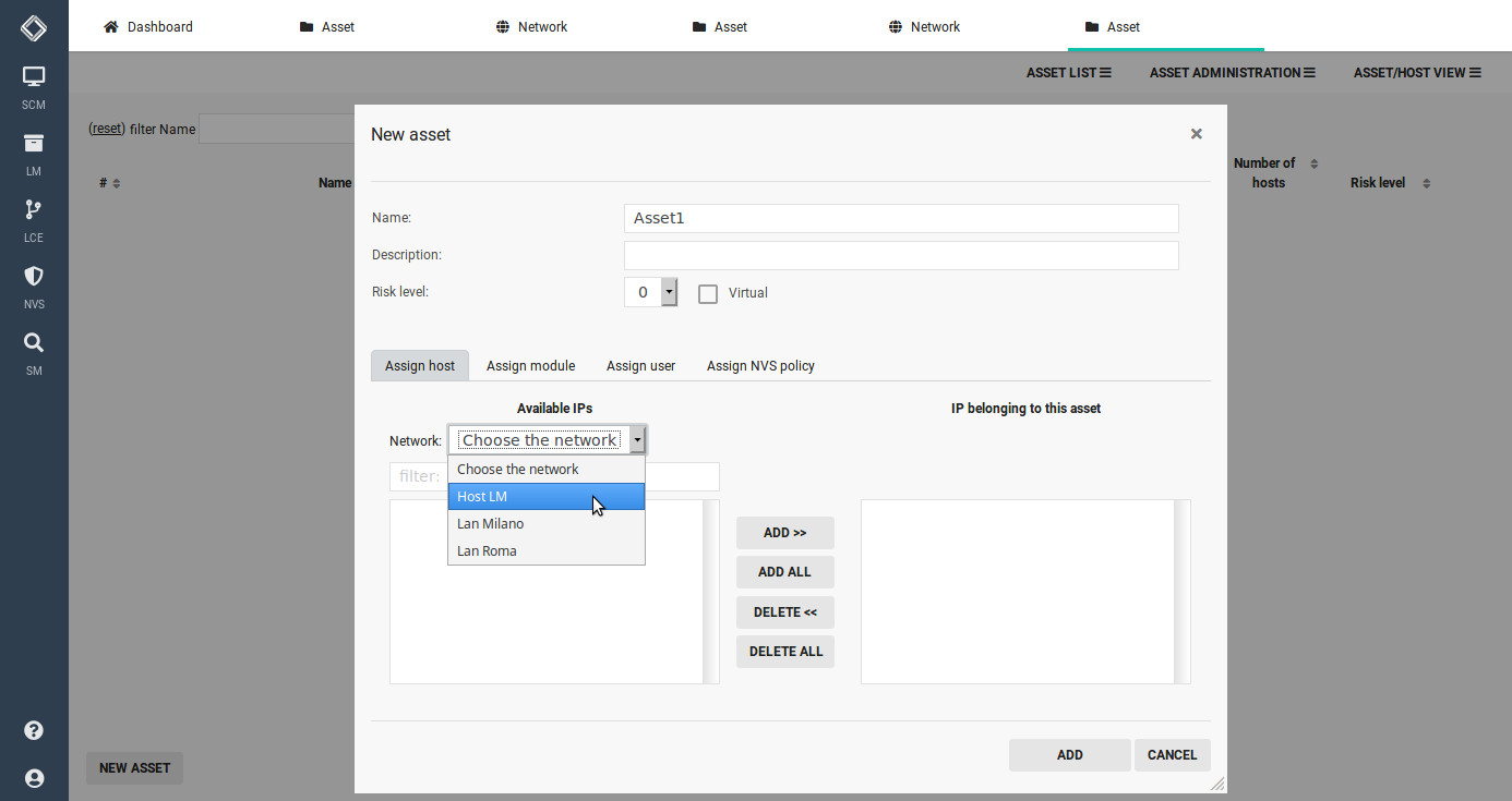 Create an asset - SGBox Next Generation SIEM & SOAR