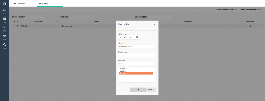 Create a probe - SGBox Next Generation SIEM & SOAR