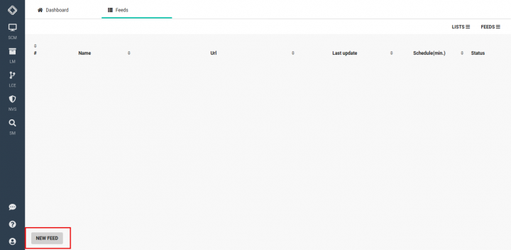 Configure Basic Feed List - SGBox Next Generation SIEM & SOAR