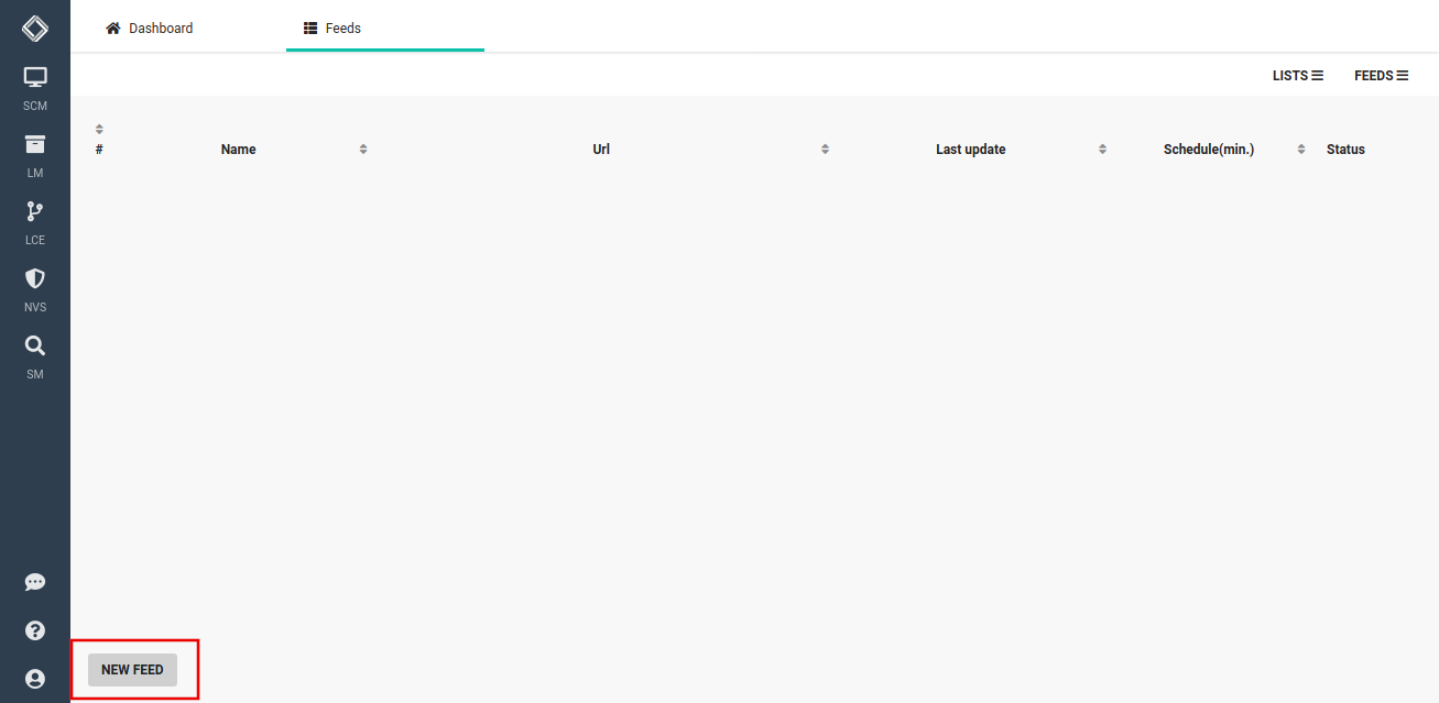 Configure Basic Feed List - SGBox Next Generation SIEM & SOAR