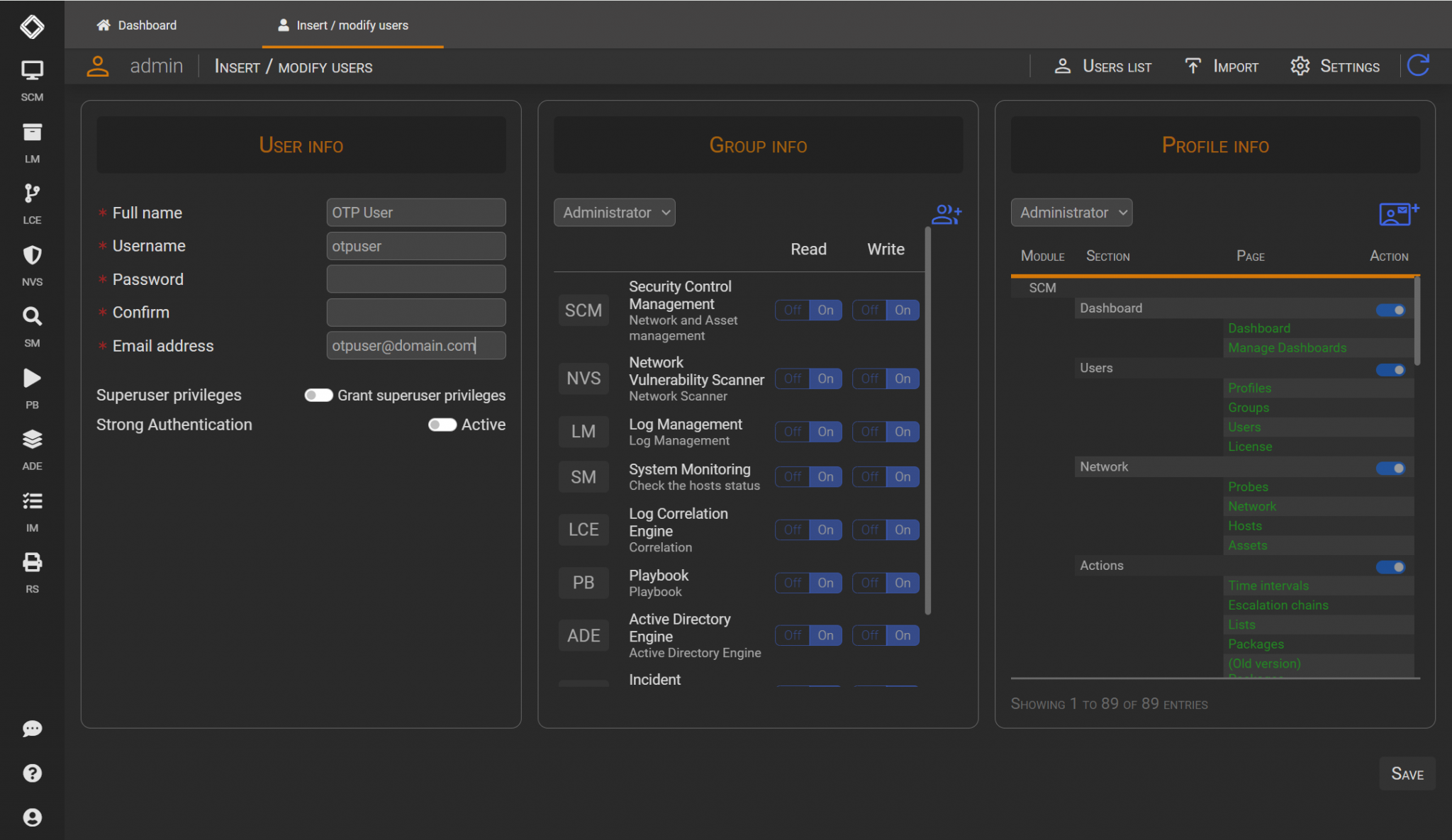 Configure Strong Authentication - SGBox Next Generation SIEM & SOAR