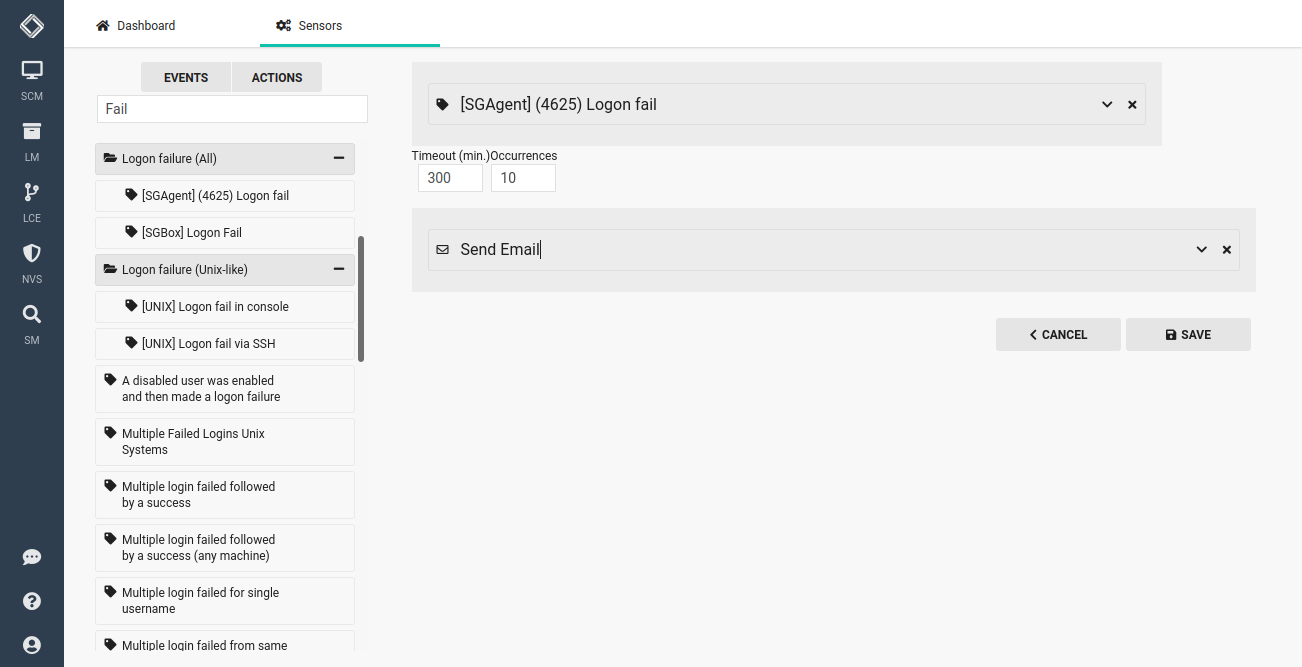 Create a sensor - SGBox Next Generation SIEM & SOAR