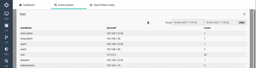 Events Queries - SGBox Next Generation SIEM & SOAR