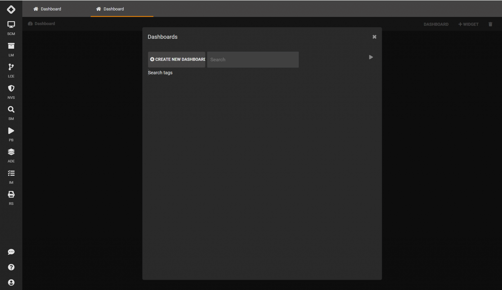 Manage Dashboards - SGBox Next Generation SIEM & SOAR