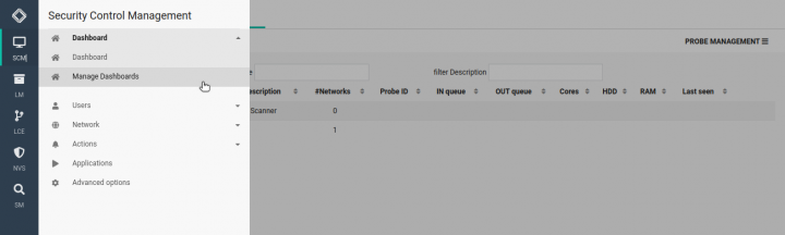 Manage Dashboards - SGBox Next Generation SIEM & SOAR