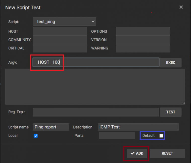 Create custom ping script - SGBox Next Generation SIEM & SOAR