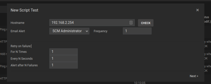 Create custom ping script - SGBox Next Generation SIEM & SOAR