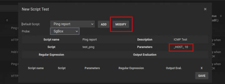 Create custom ping script - SGBox Next Generation SIEM & SOAR